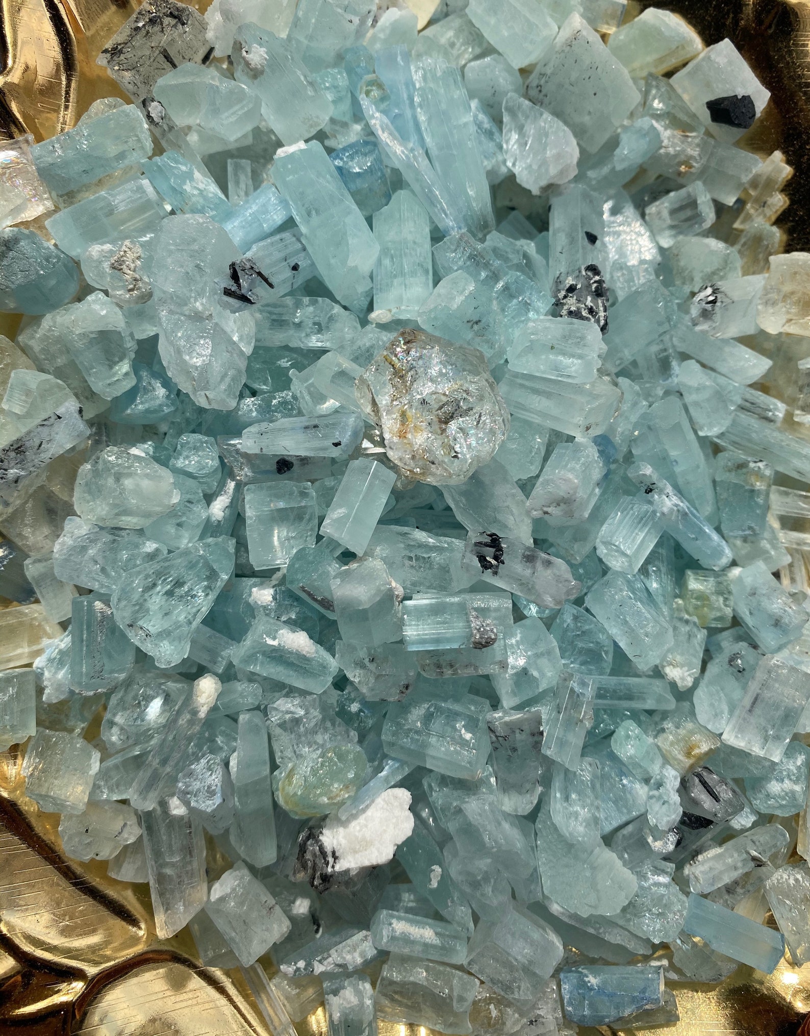 Raw Aquamarine Chunk/ Aquamarine Spheres/ Aquamarine Specimen ...