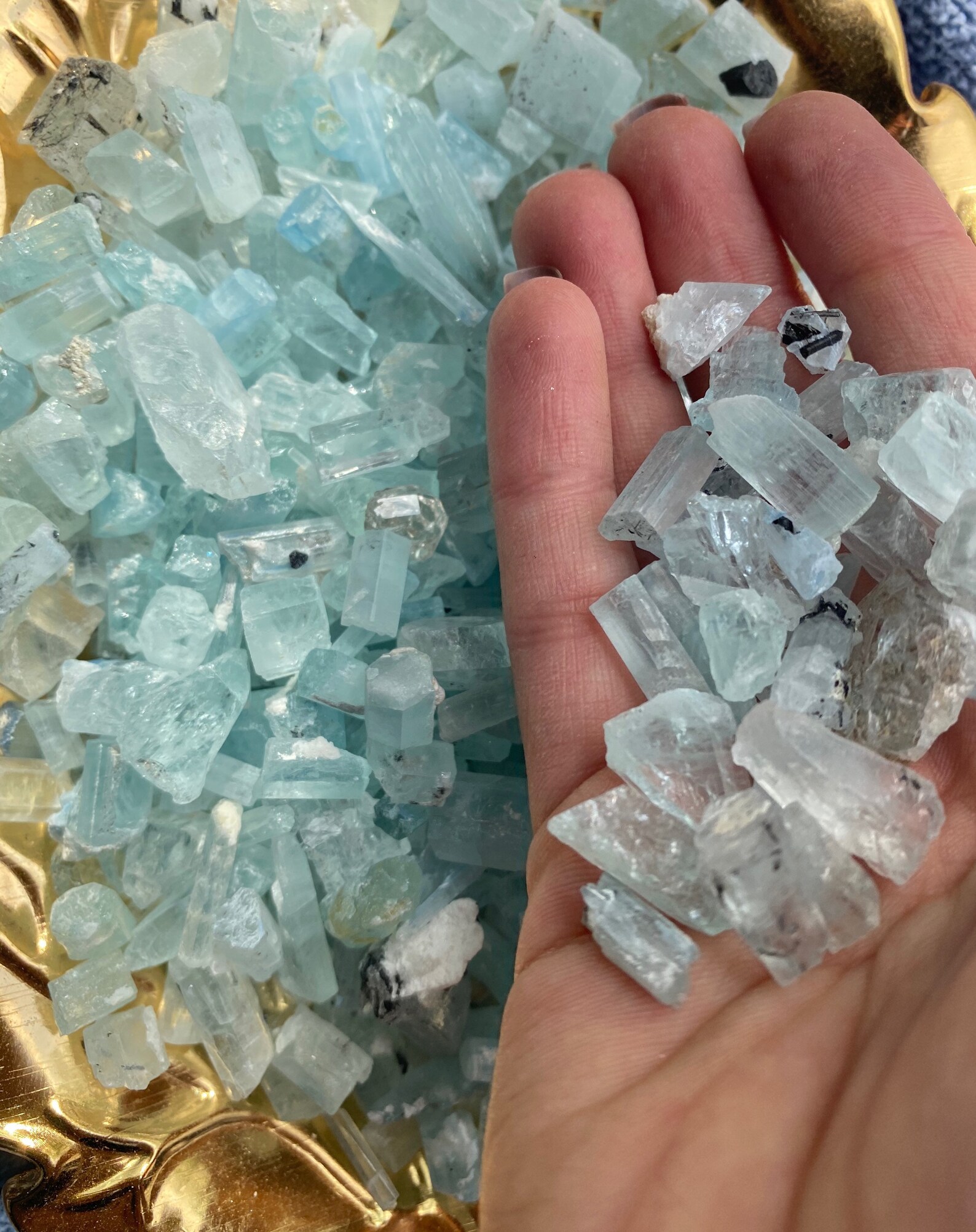 Raw Aquamarine Chunk/ Aquamarine Spheres/ Aquamarine Specimen ...