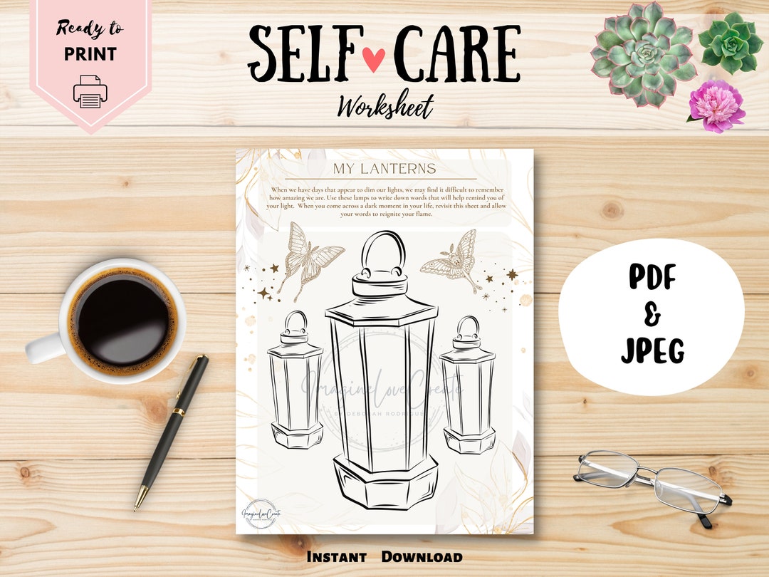 My Lanterns Self-care Worksheet Art Therapy PDF JPEG - Etsy