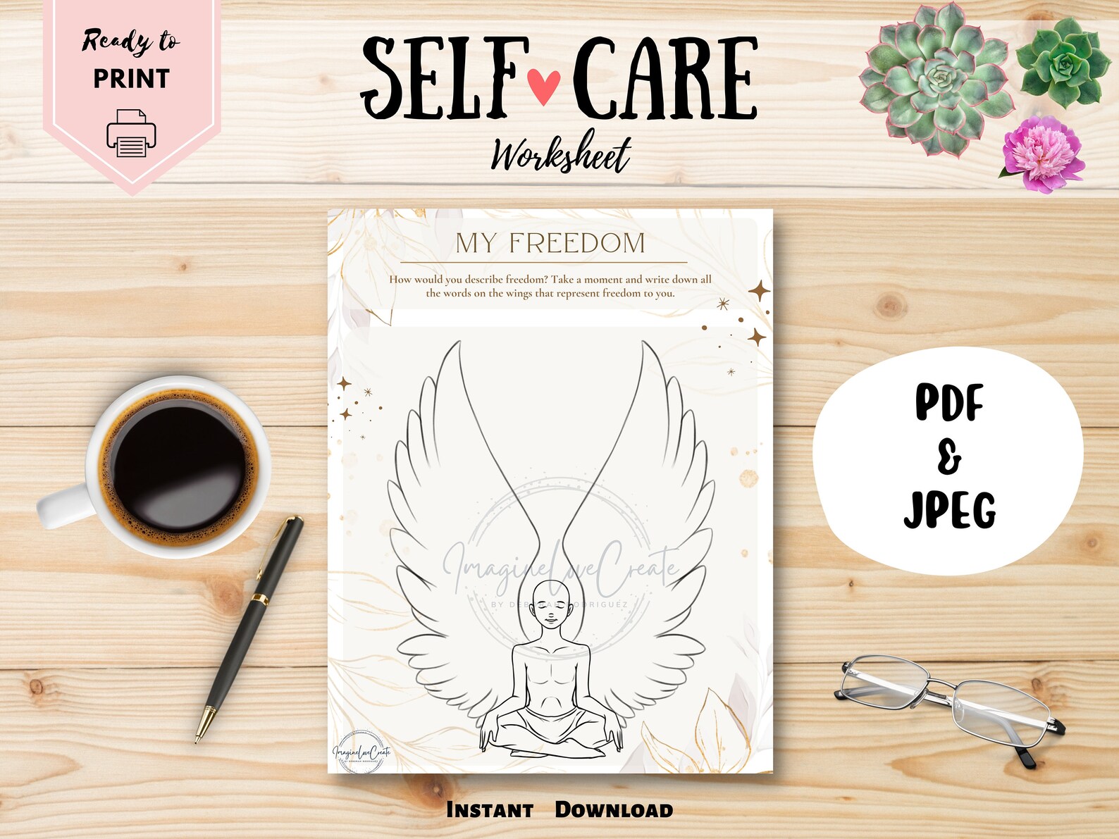 My Freedom Self-care Worksheet Art Therapy PDF JPEG - Etsy