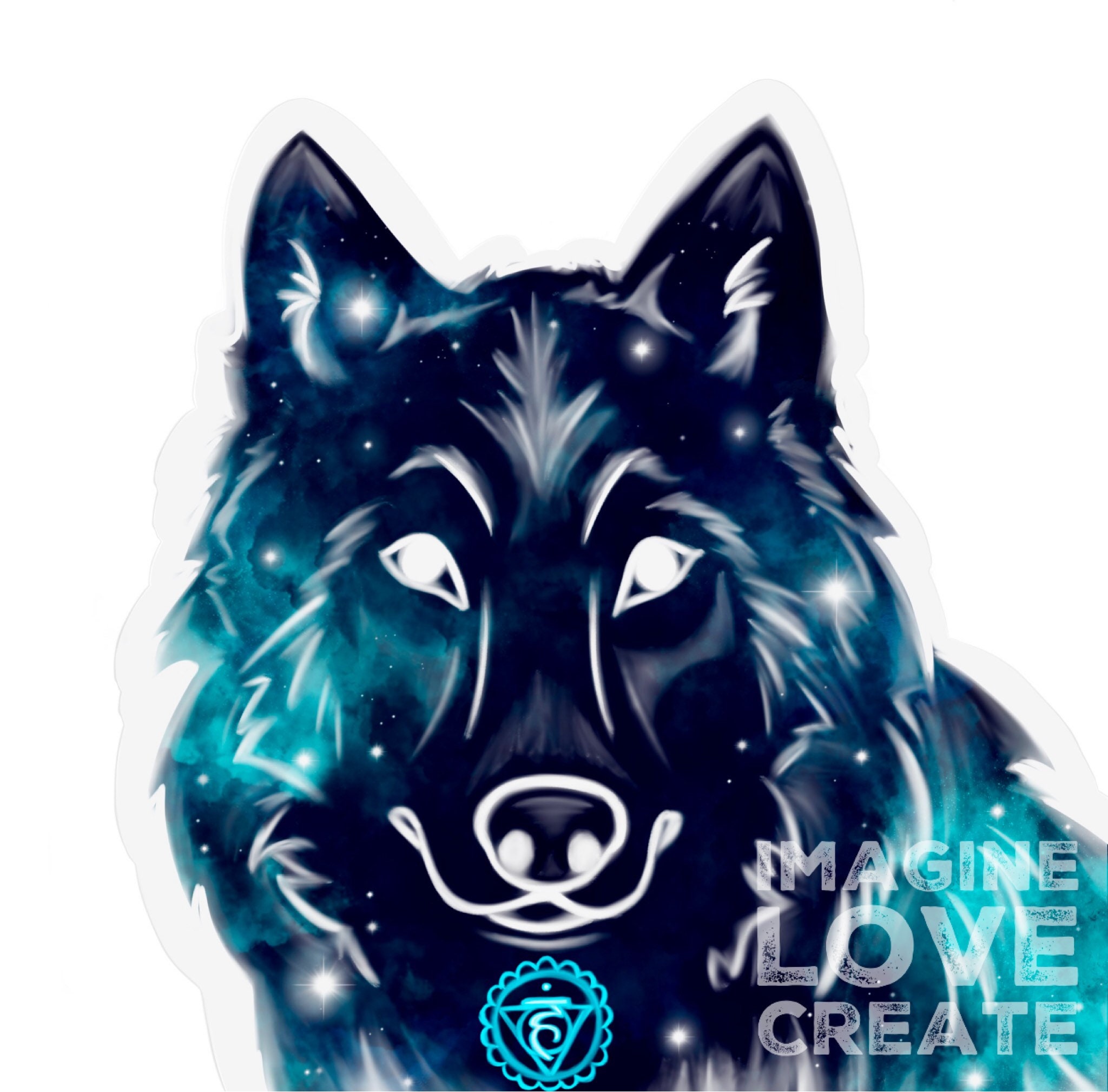 Wolf Sticker-vinyl Holographic Wolf Sticker-galaxy | Etsy