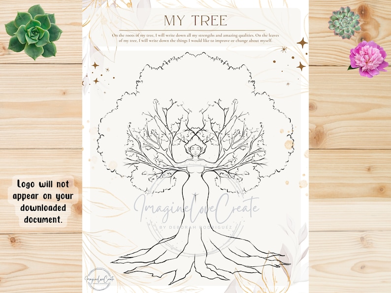 My Tree Self-care Worksheet, Art Therapy, PDF, JPEG, Therapeutic Art ...