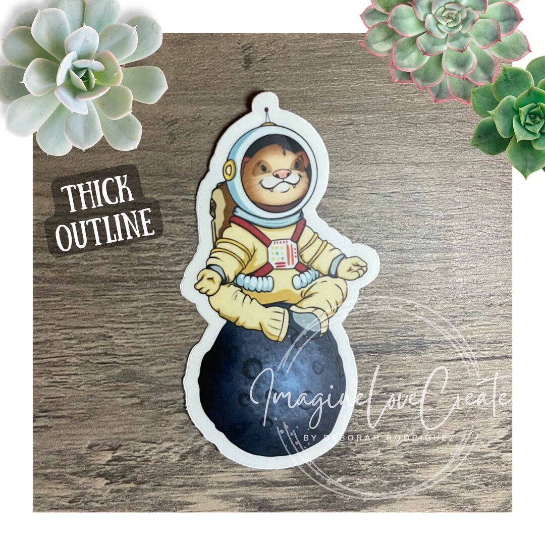 Thick Outline Astro Ferret Vinyl Sticker-ferret Sticker-waterproof ...