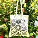 Sea Shell Screen Print Cotton Canvas Tote Bag Reusable Washable ...