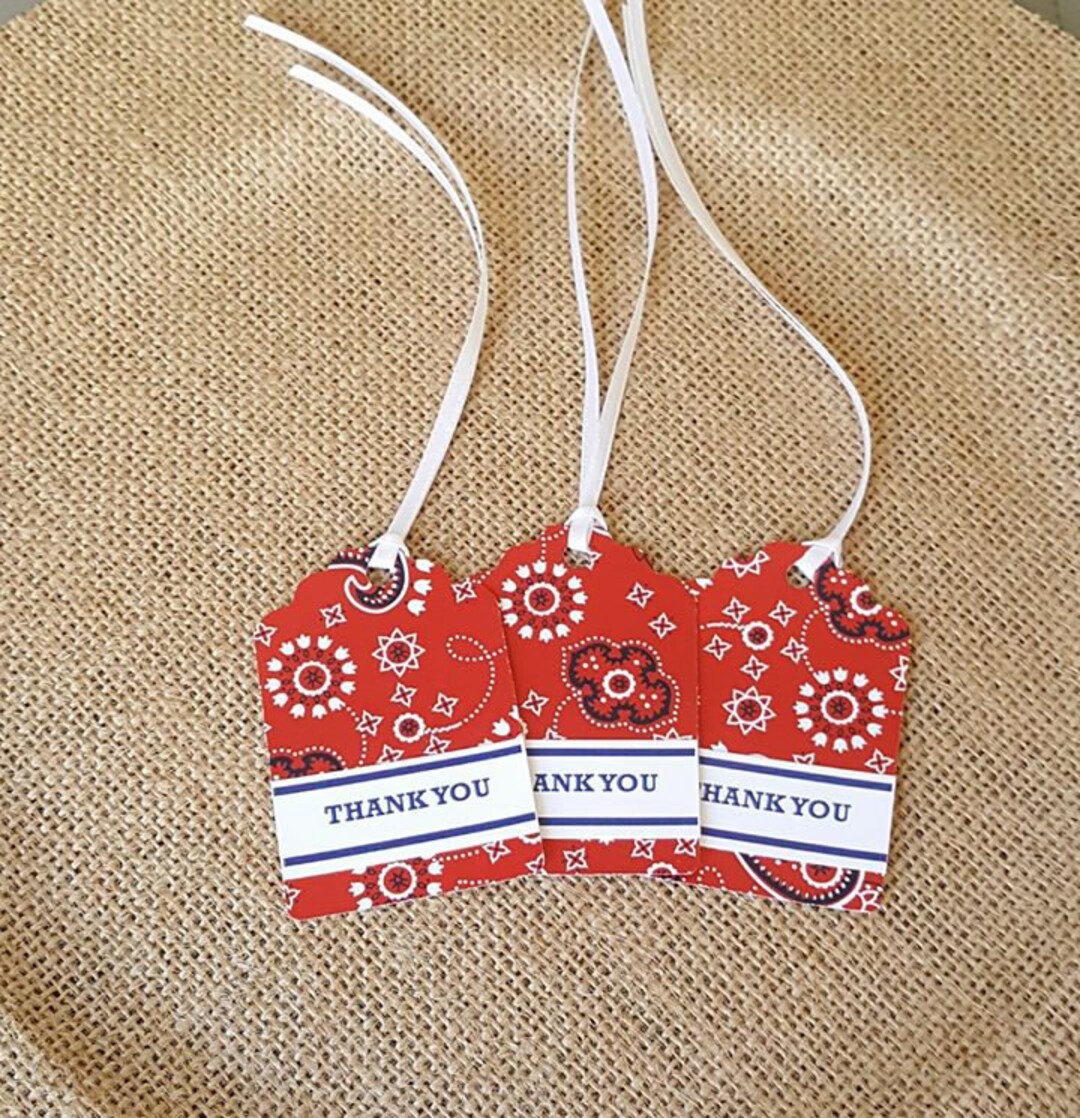 WESTERN THANK YOU Tags, 12 Western Thank You Tags, Western Gift Tags ...