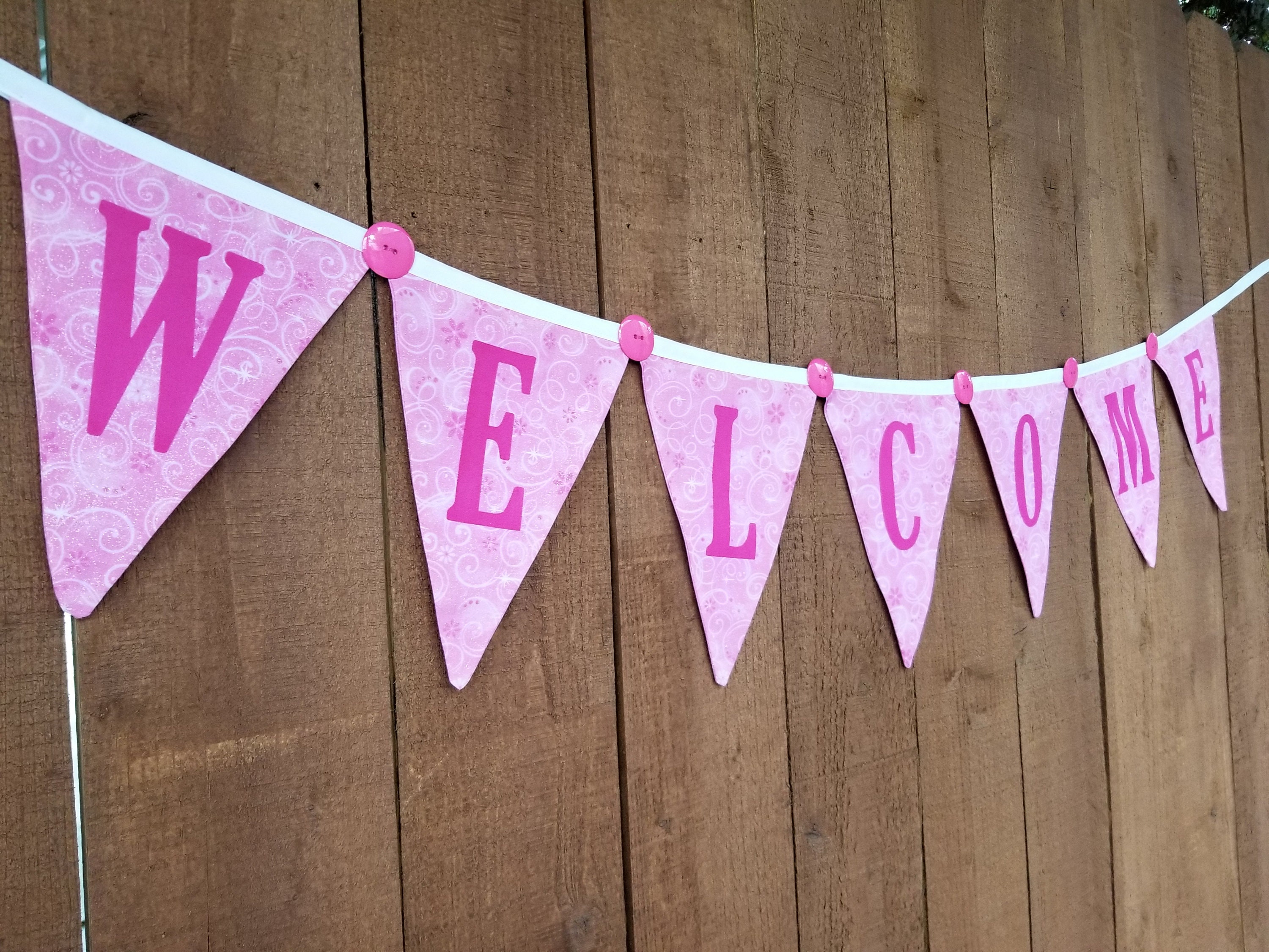 WELCOME BANNER Pink Welcome Banner Welcome She Shed Decor | Etsy