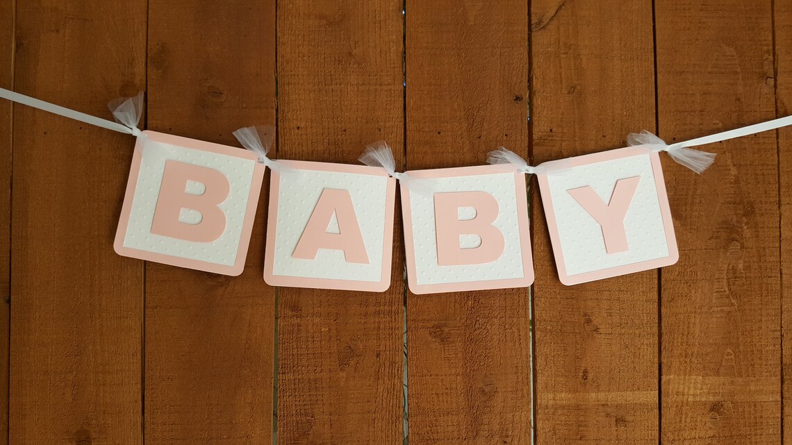 PINK BABY Blocks Banner Pink Baby Shower Sign Baby Shower - Etsy