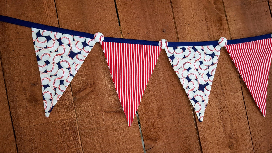 BASEBALL FABRIC BANNER, Baseball Bunting, Baseball Birthday, Baseball ...