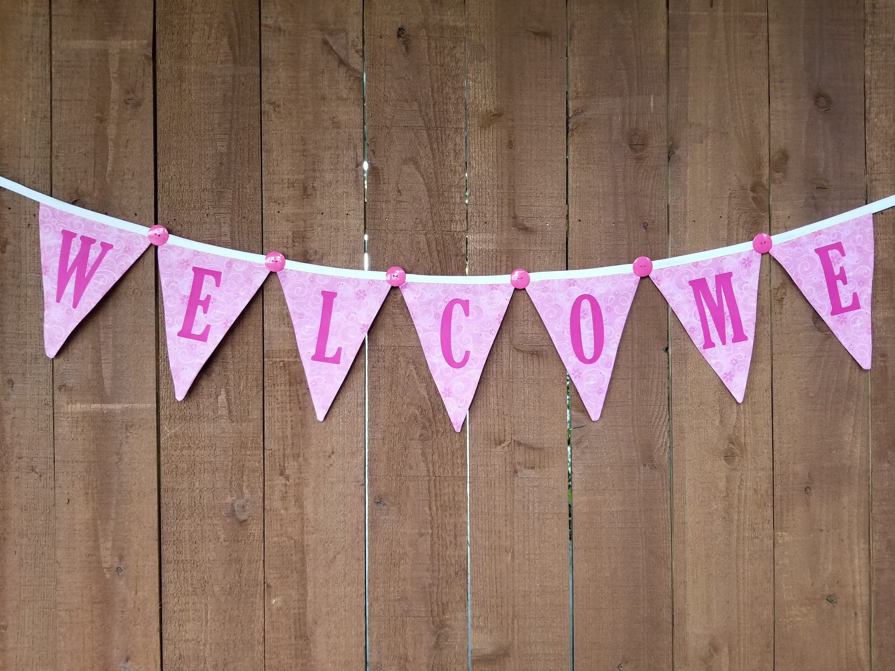 WELCOME BANNER Pink Welcome Banner Welcome She Shed Decor | Etsy