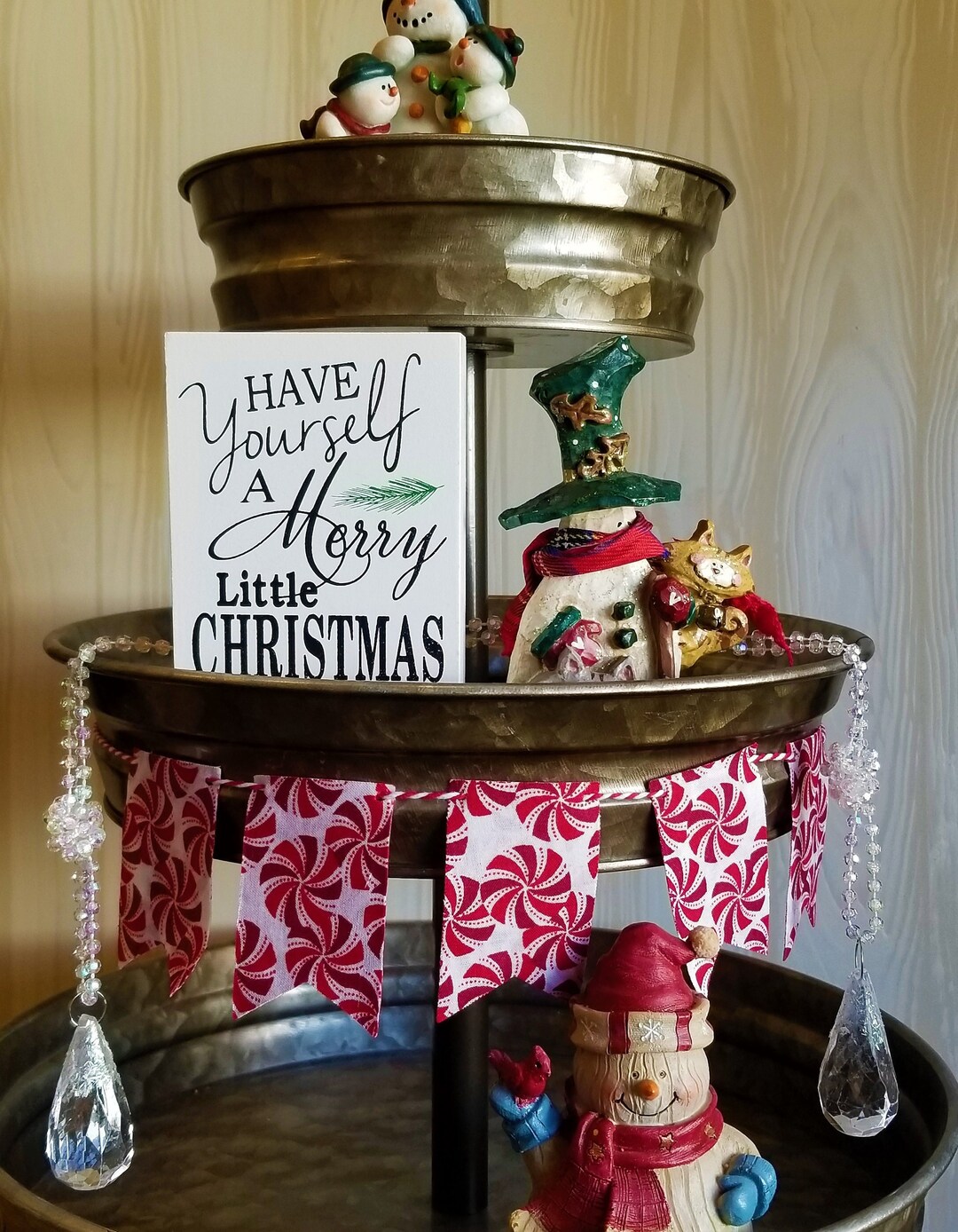 Christmas Tiered Tray Decor Candy Cane Tiered Tray Mini - Etsy
