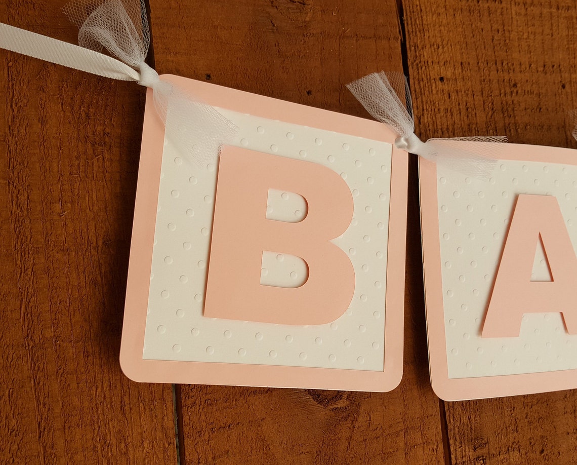 PINK BABY Blocks Banner Pink Baby Shower Sign Baby Shower - Etsy