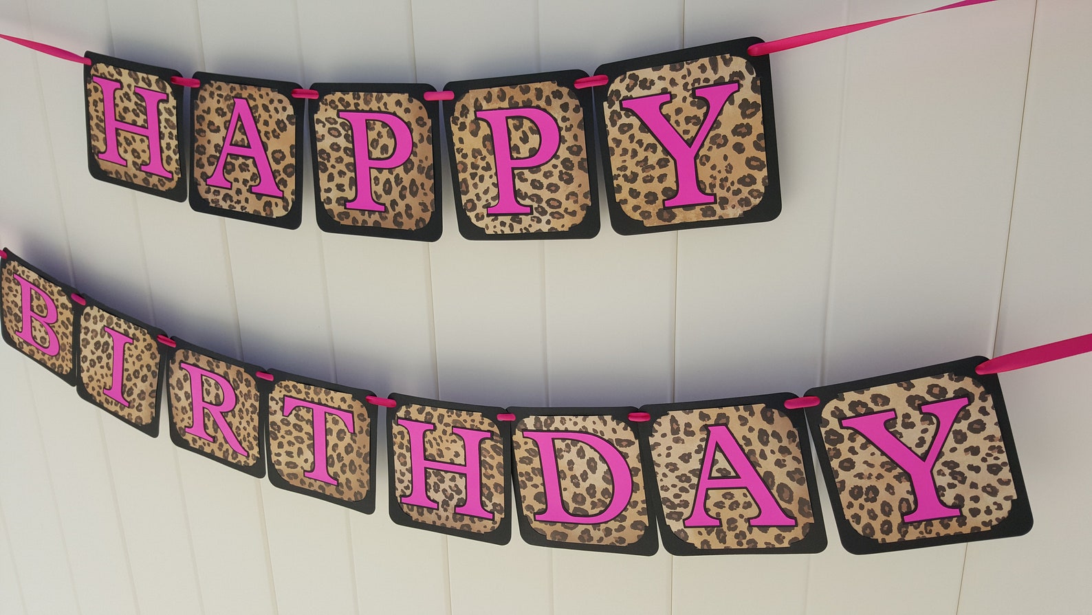 CHEETAH Happy Birthday Banner ANIMAL PRINT Party Decoration | Etsy