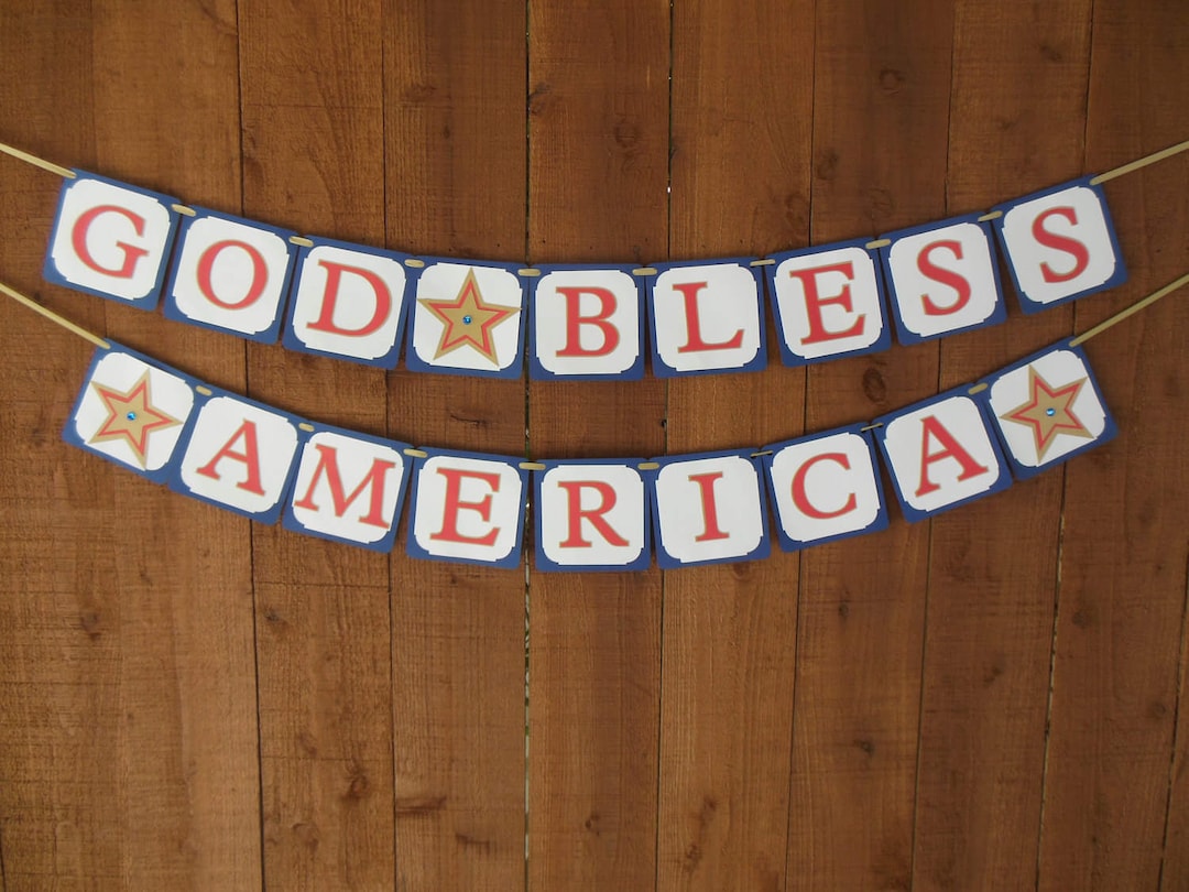 God Bless America Banner, American Flag Banner, Patriotic Banner ...
