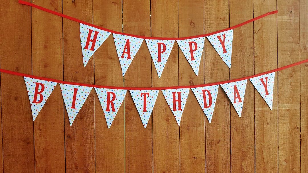 HAPPY BIRTHDAY Fabric Banner, Happy Birthday Bunting, Happy Birthday ...