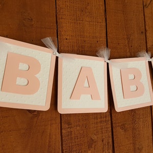 PINK BABY Blocks Banner, Pink Baby Shower Sign, Baby Shower Decorations ...