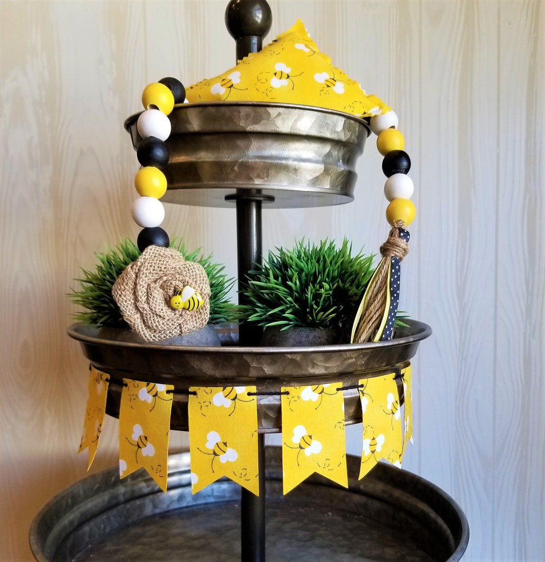 BEE FARMHOUSE TIERED Tray Bundle Bee Tiered Tray Decor Bee - Etsy