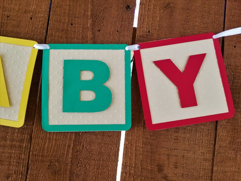 BABY Blocks Banner Primary Colors Baby Shower Sign Baby - Etsy