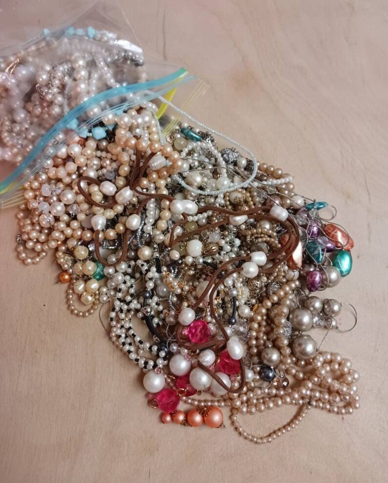 2lb Destash Broken Junk Repair Faux Pearl Jewelry Lot 11I - Etsy