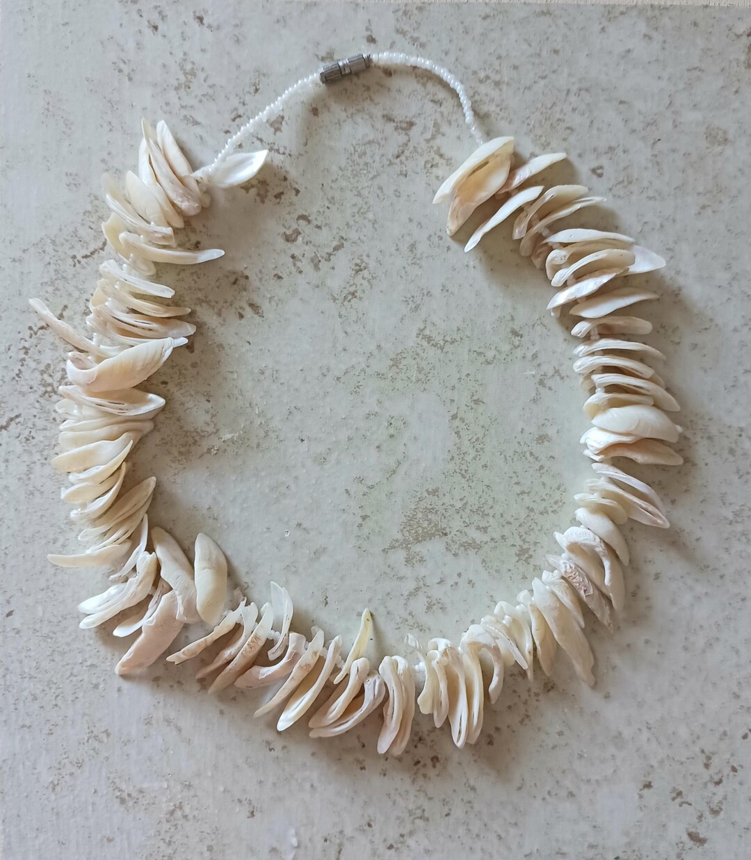 Vintage Spiky Chunky Shell Statement Necklace - Etsy