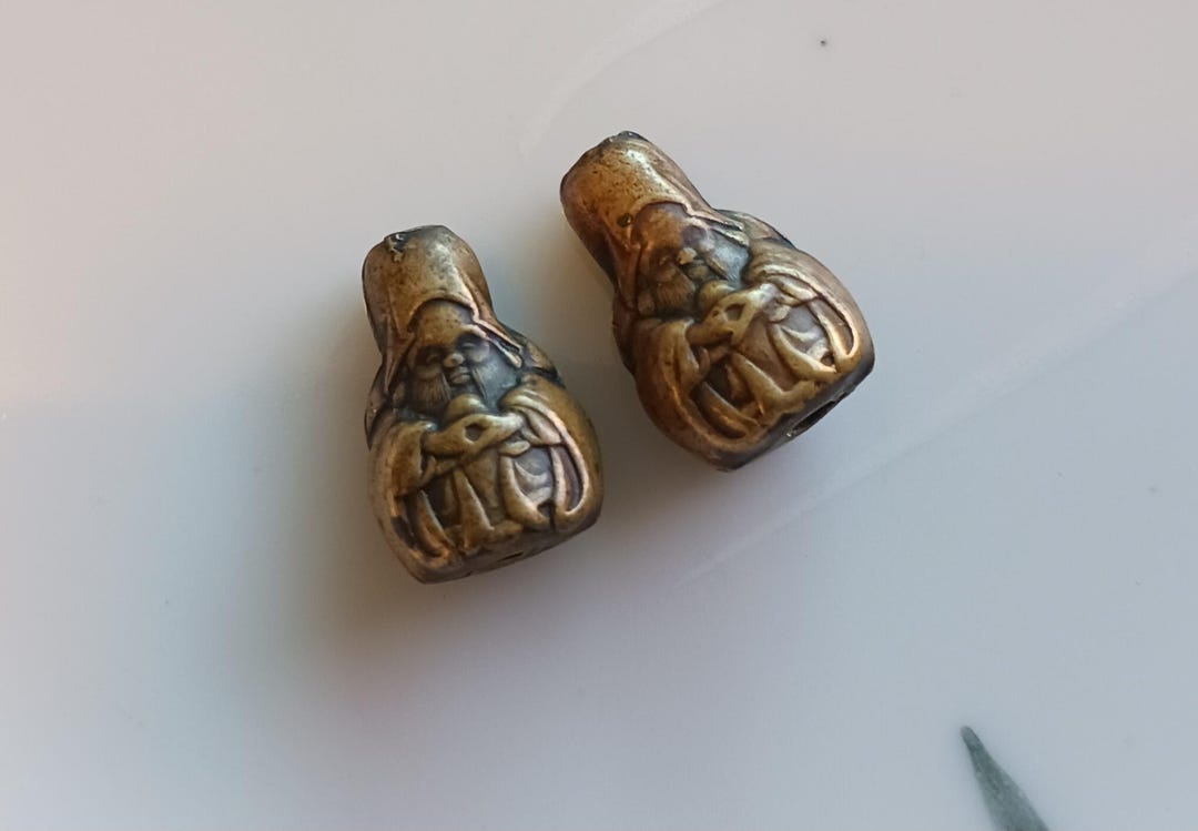 2pc Japanese Ojime Beads Fukurokuju - Etsy