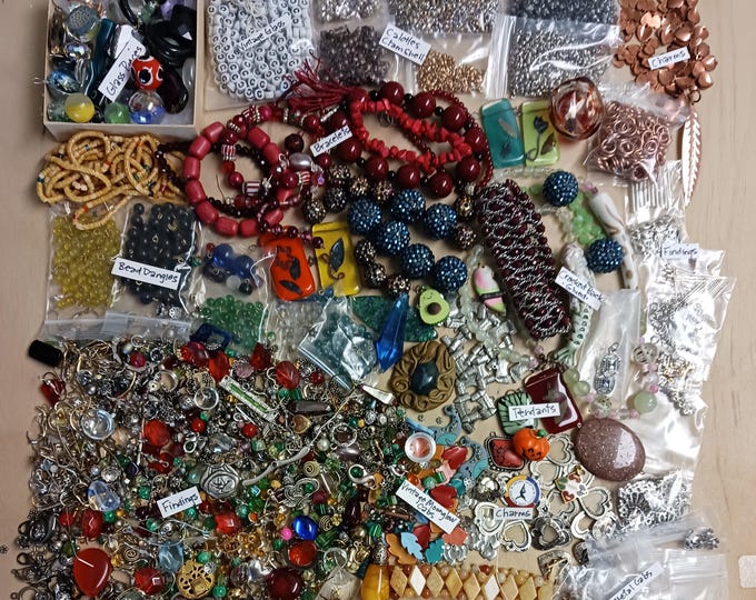 3.5lb Destash Jewelry Making Lot Findings Bead Dangles Charms Pendants ...