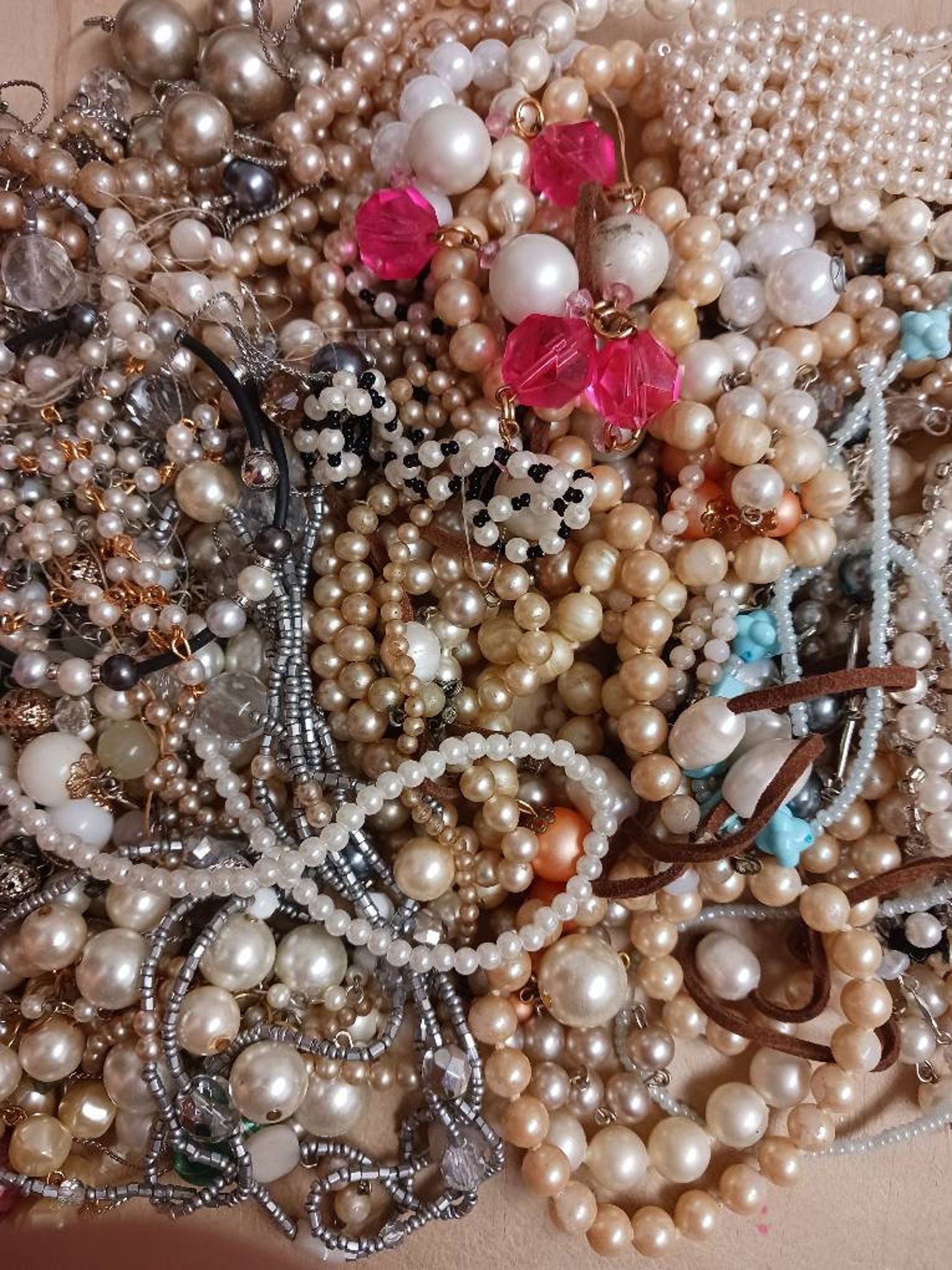 2lb Destash Broken Junk Repair Faux Pearl Jewelry Lot 11I - Etsy