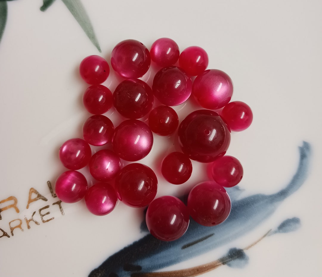 22pc Vintage Maroon Dark Fuschia Pink Moonglow Beads - Etsy