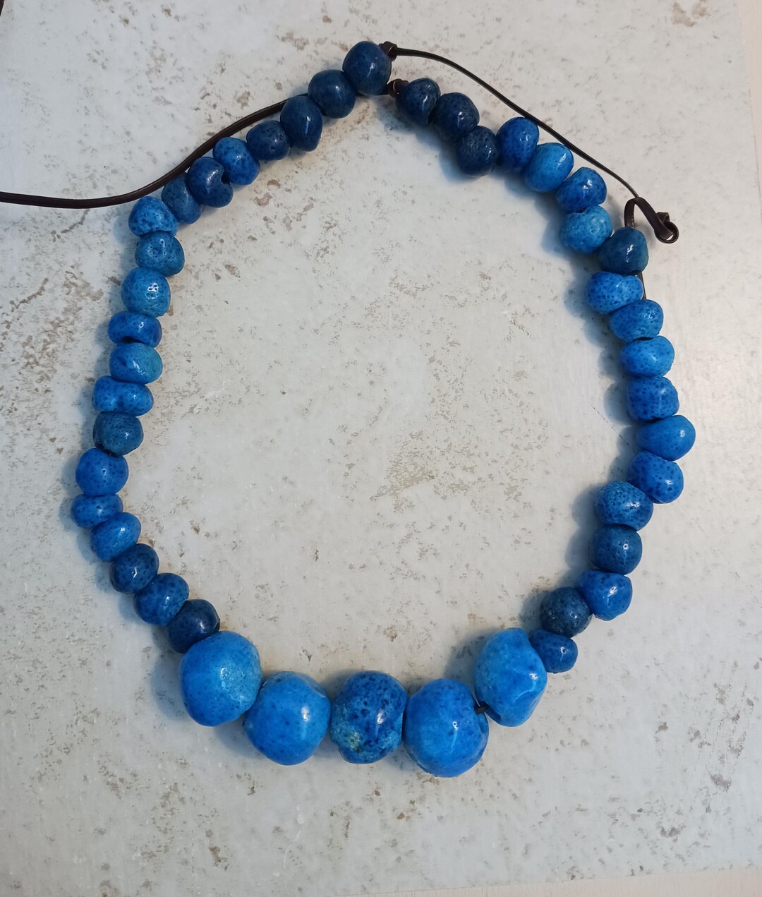 Vintage Faience Donkey Bead Necklace - Etsy