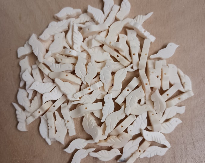 100pc Cream Color Fetish Bird Beads - Etsy