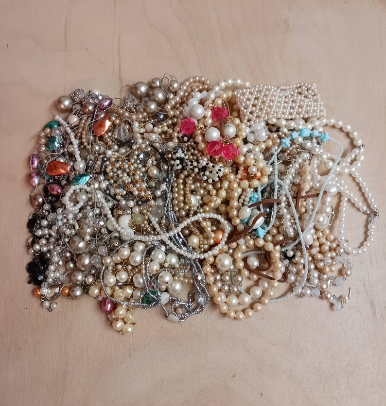 2lb Destash Broken Junk Repair Faux Pearl Jewelry Lot 11I - Etsy