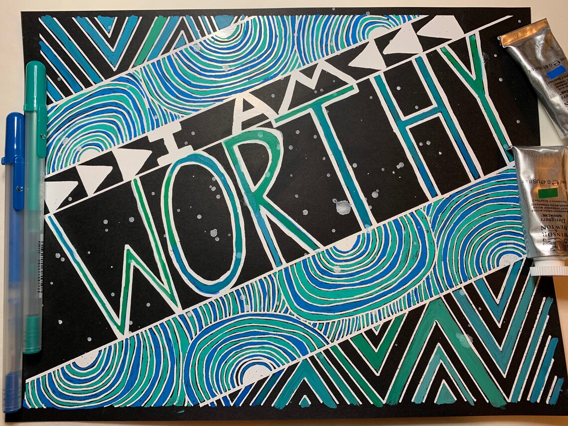 I Am Worthy. Coloring Page. Digital Download. Printable Coloring Page ...