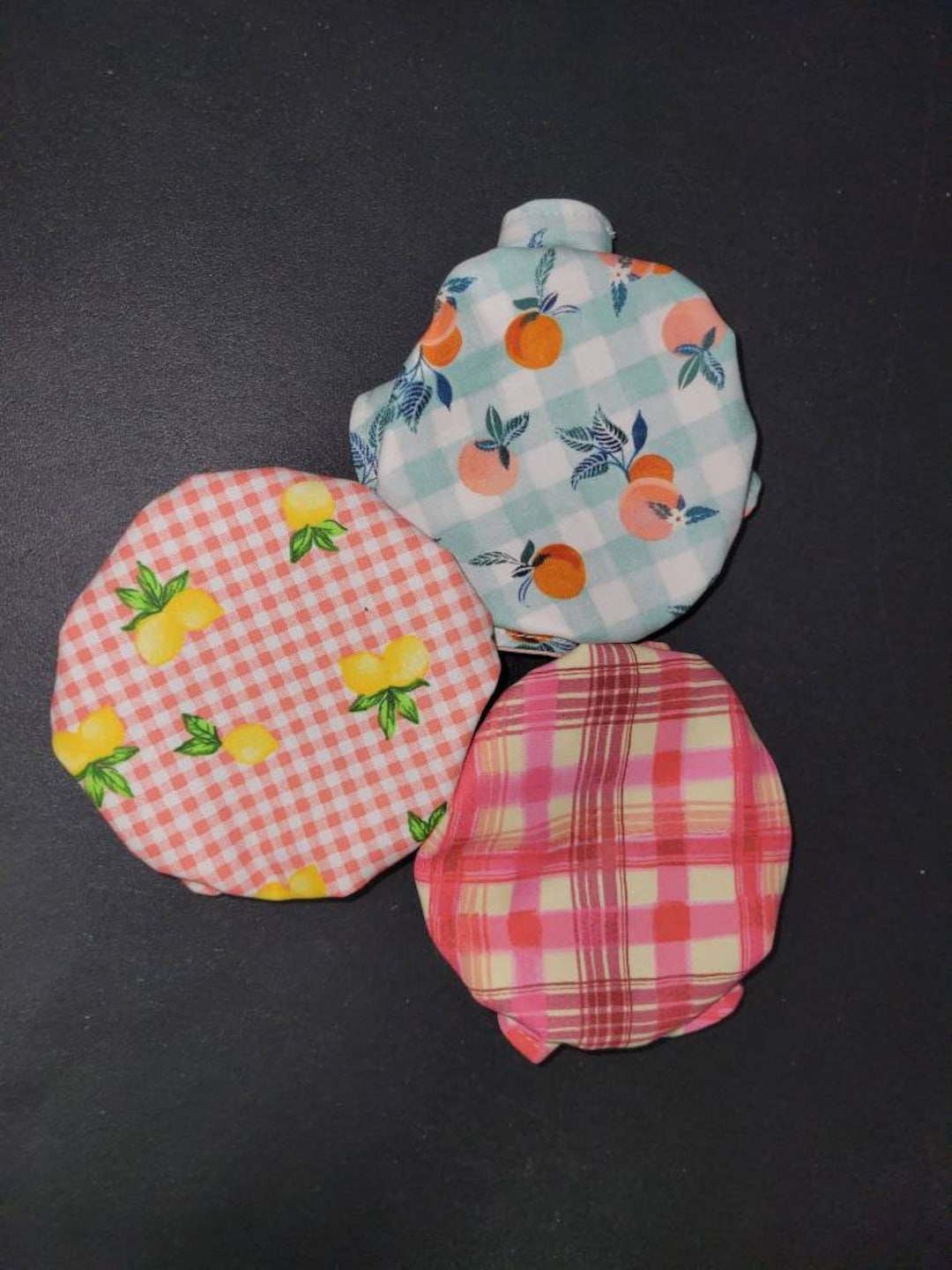 Set 3 Reusable Elasticated Jar Covers Mason Jar Covers for Jams, Jellys ...