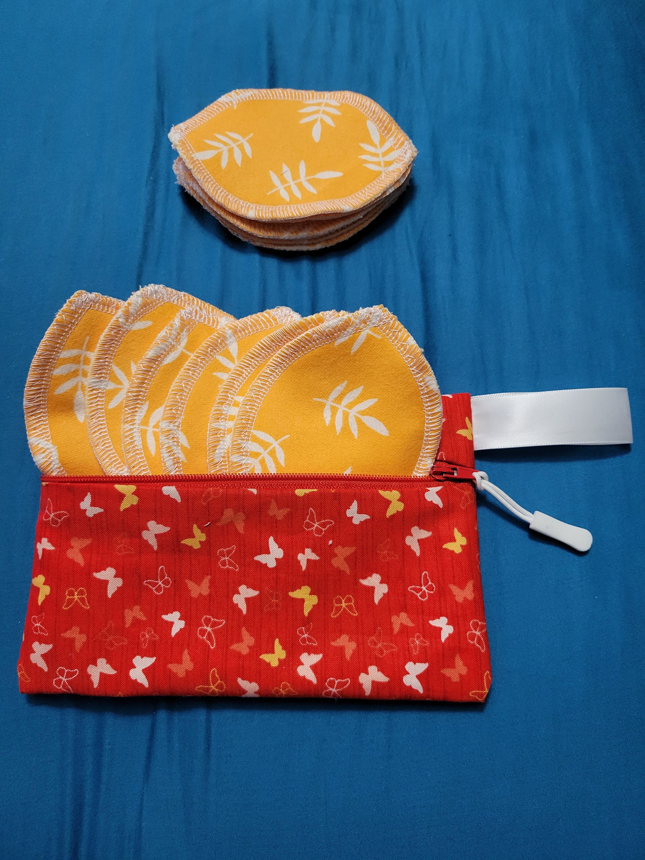 Set/13 Organic Reusable Interlabial Pads (petals) With Wetbag ...
