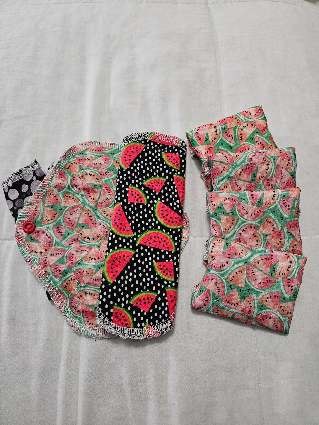 Set 6/ 7" Reusable Menstrual Pads Liners (momma Cloth, Lady Pads) Green ...