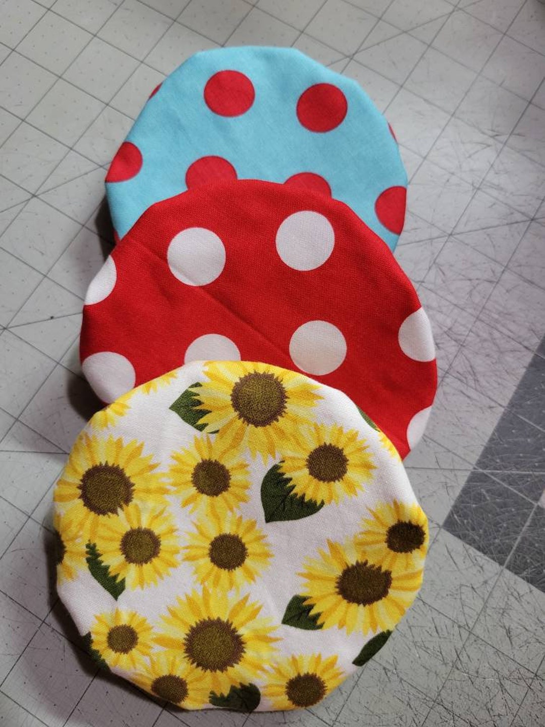 Set 3 Reusable Elasticated Canning Jar Covers Mason Jar Covers for Jams ...