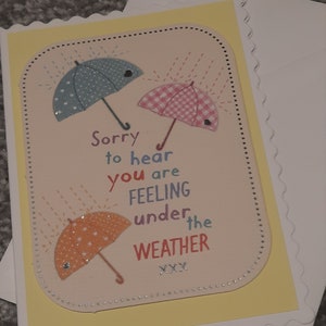 Sorry to Hear Your Feeling Under the Weather Greeting Card - Etsy
