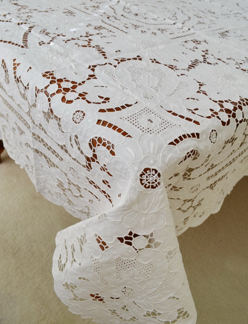 Square Linen Tablecloth, Shabby Chic Decor Linen 72 X 72 Tablecloth ...