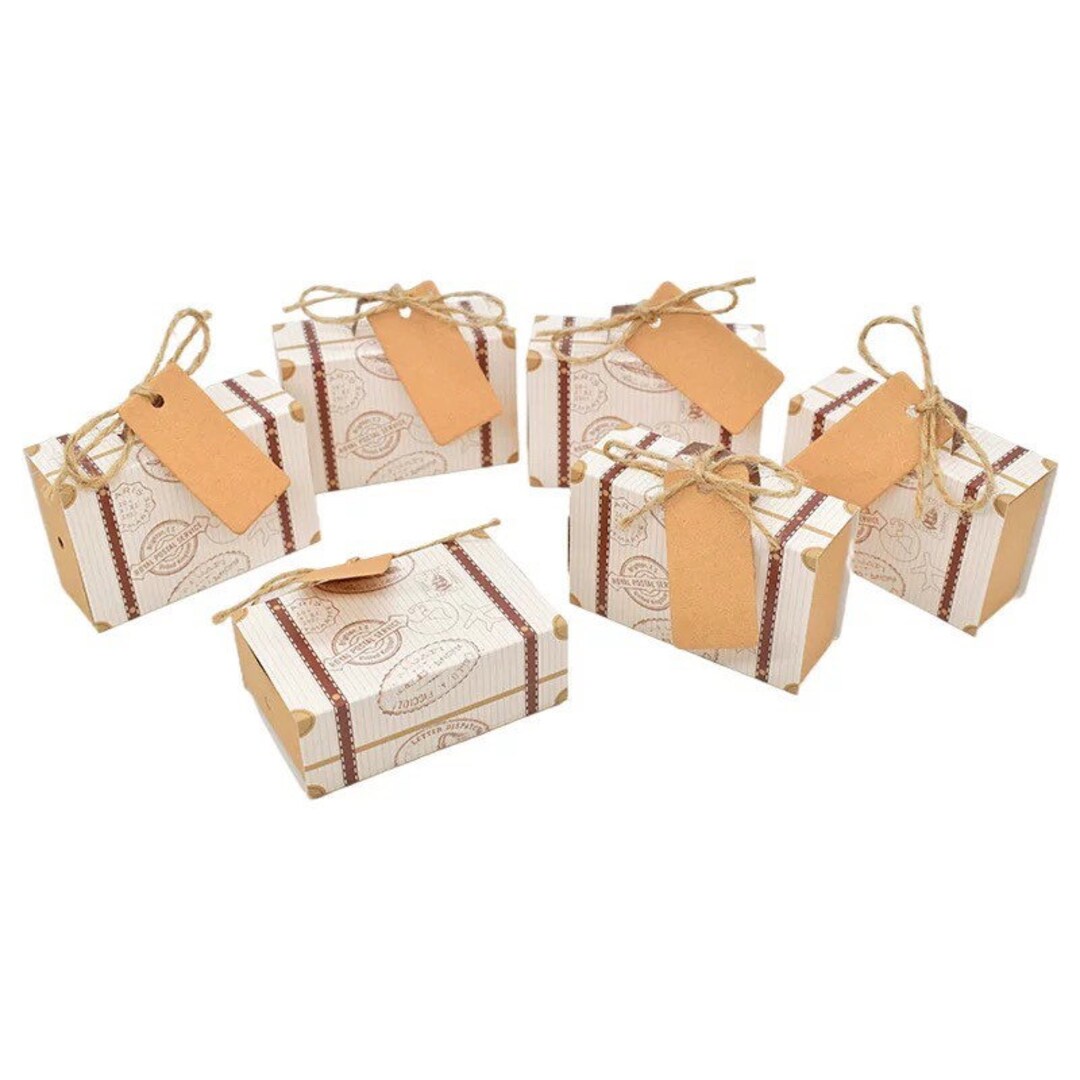 Suitcase Favor Boxes, Wedding Party Favors, Travel Favors, Destination ...