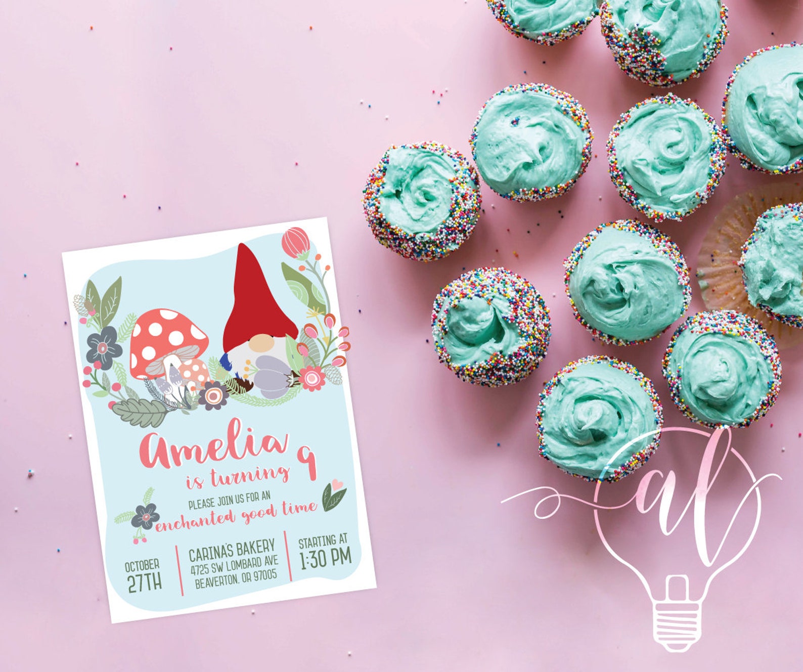 Gnome Birthday Invitation Invitation Gnome Birthday Party | Etsy