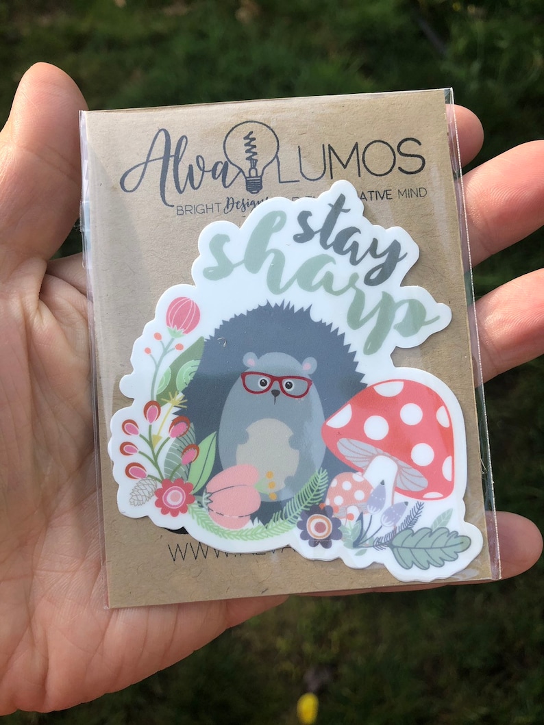 Stay Sharp Hedgehog Sticker Cute Sticker Funny Stickers - Etsy