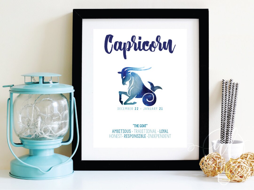 Capricorn - Zodiac Wall Art - Zodiac Art - Wall Art - Astrology Print ...