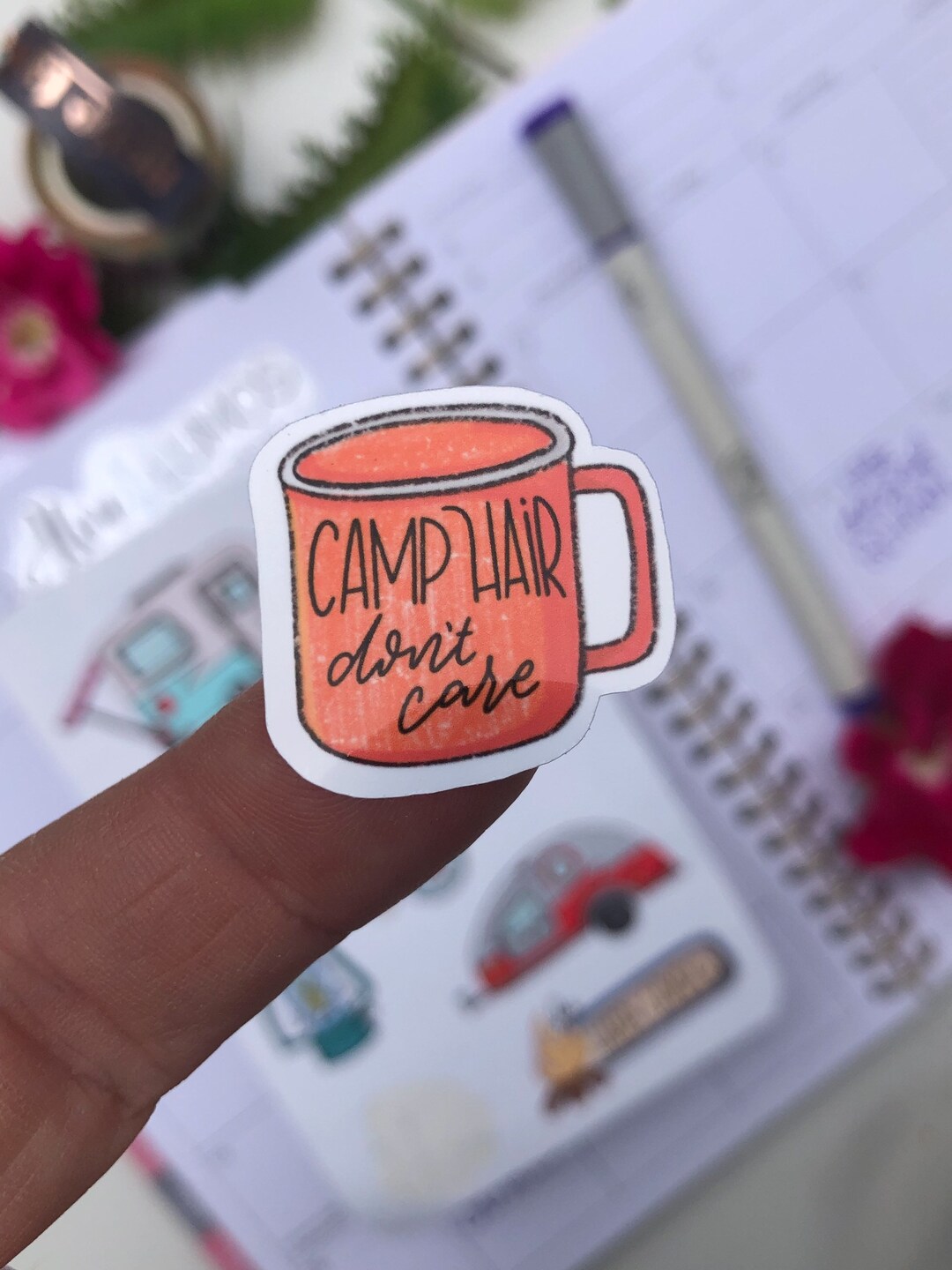 Camping Sticker Sheet, Campsite Fun Sticker Sheet for Planners, Camp ...