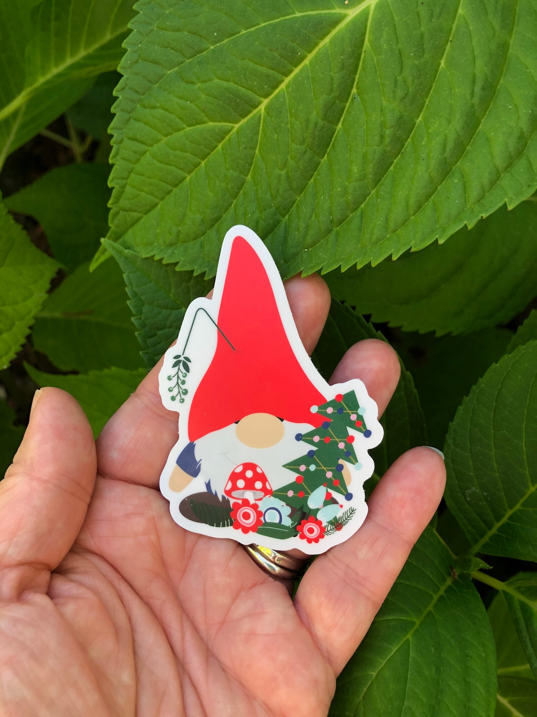 Christmas Gnome Vinyl Sticker: Waterproof Laptop Decal - Etsy
