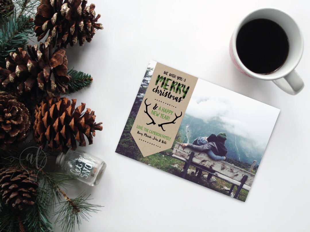 Rustic Photo Christmas Card - Christmas Card - Holiday Card - Photo ...