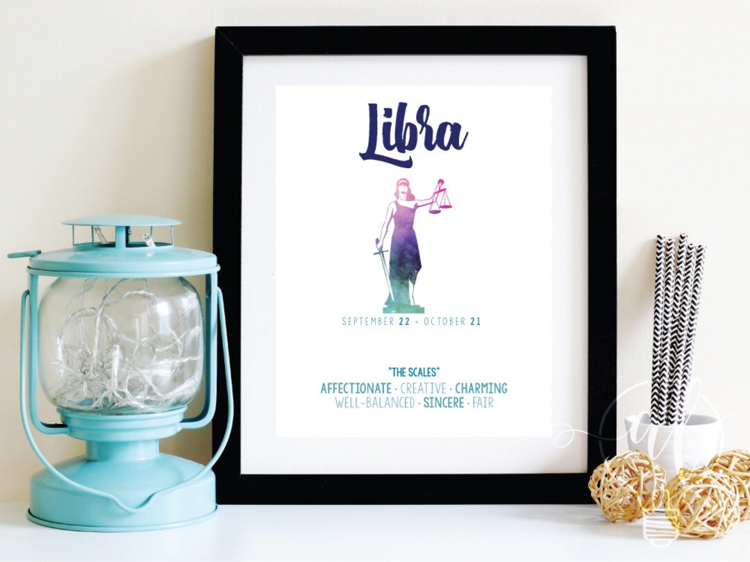 Libra Zodiac Wall Art Zodiac Art Wall Art Astrology Print Astrology Art ...