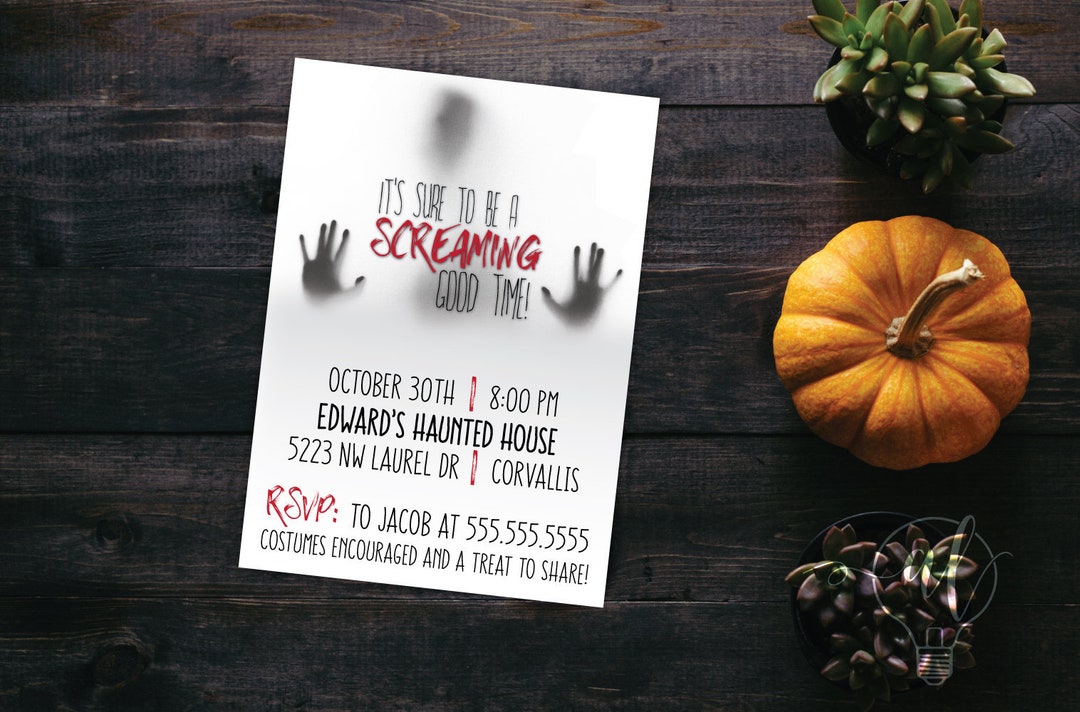 Spooky Halloween Invitation, Halloween Party Invitation, Halloween ...