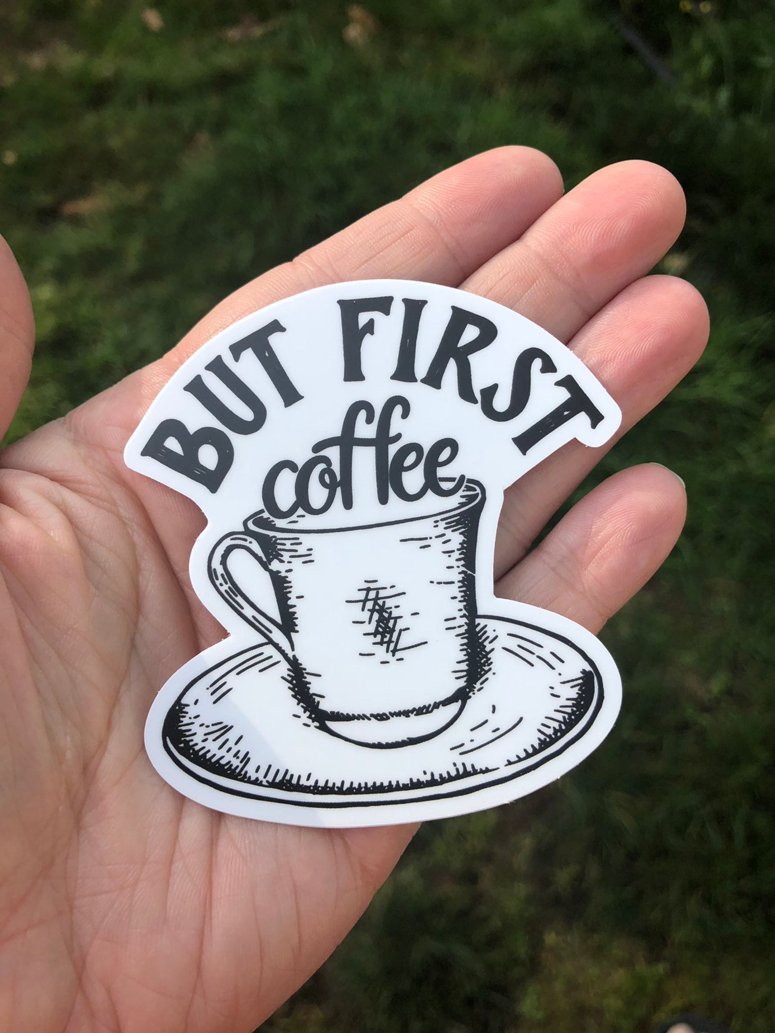 But First Coffee Funny Sticker Laptop Decal Vinyl Decal | Etsy