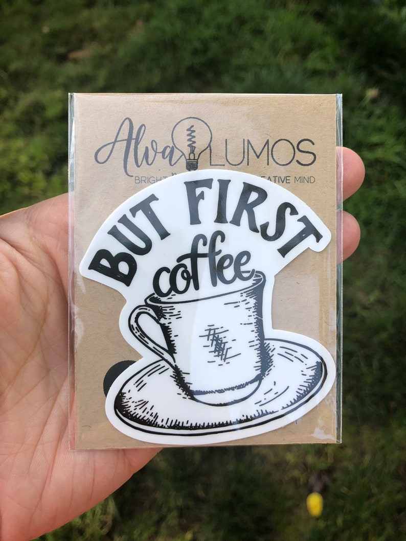 But First Coffee Funny Sticker Laptop Decal Vinyl Decal | Etsy