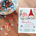 Gnome Birthday Invitation, Invitation Gnome, Birthday Party Printable ...
