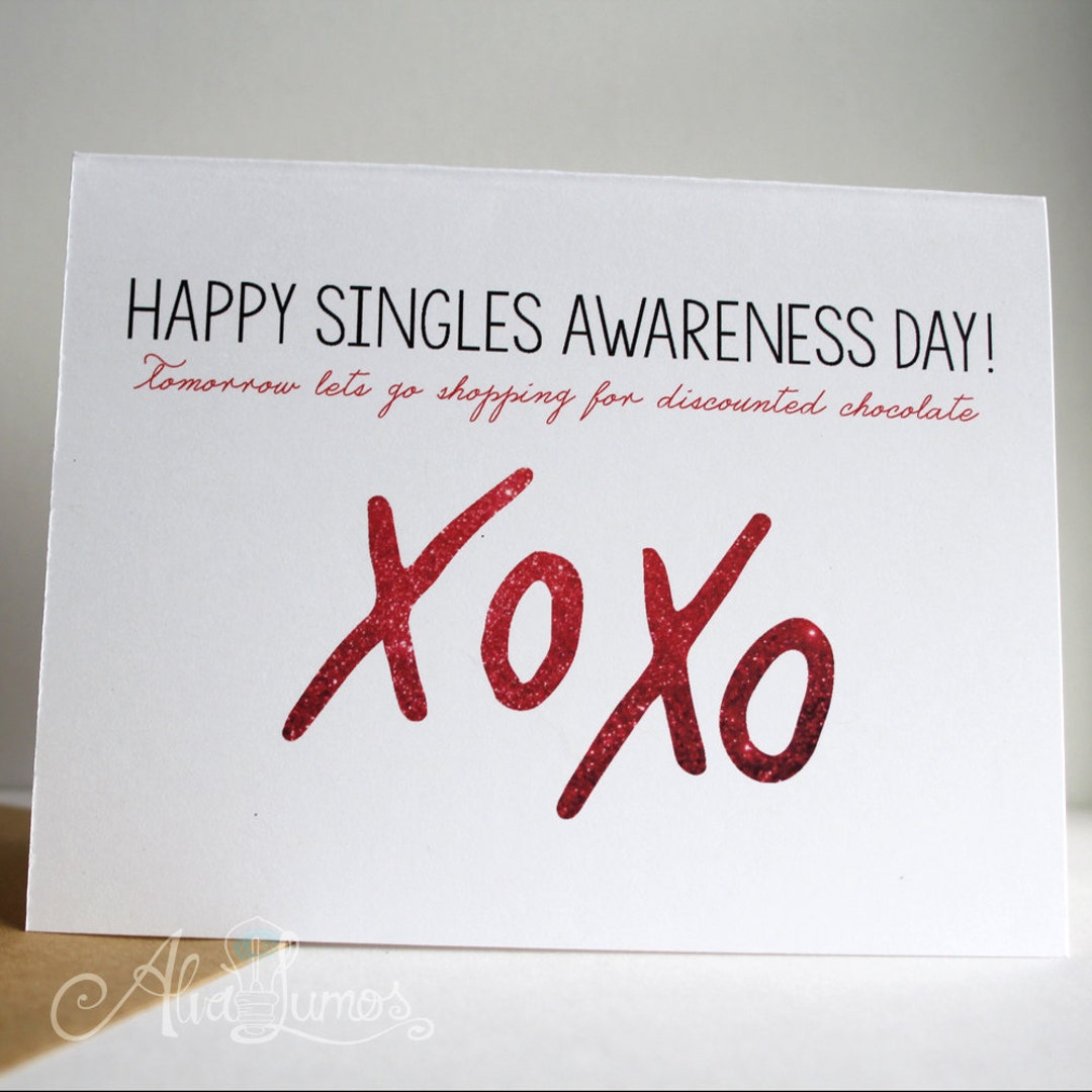 Funny Anti-valentine's Day Card: Singles Awareness Day - Etsy